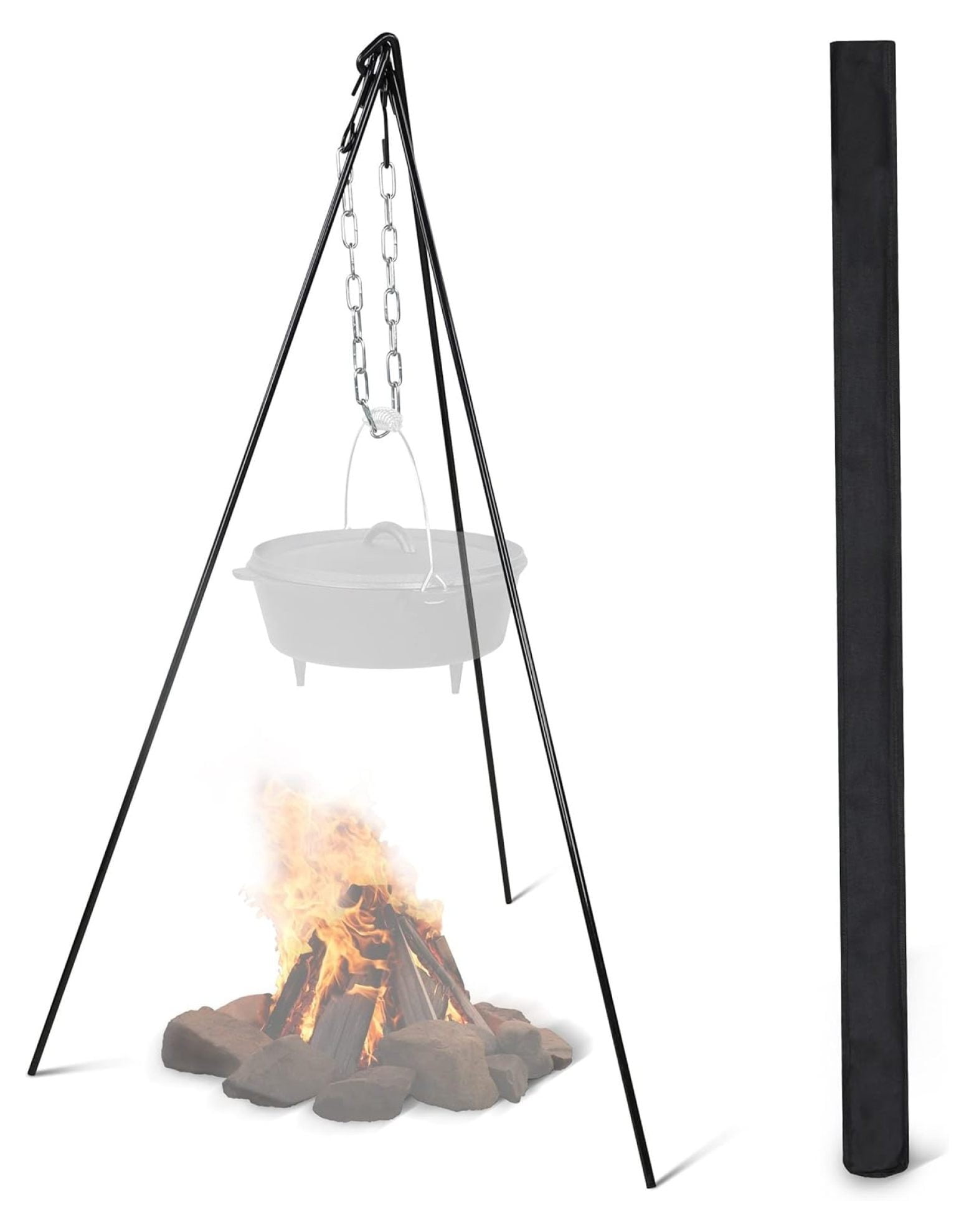 Campfire Tripod for Cooking Stand Over Fire Camp Grill - 40-48in ...