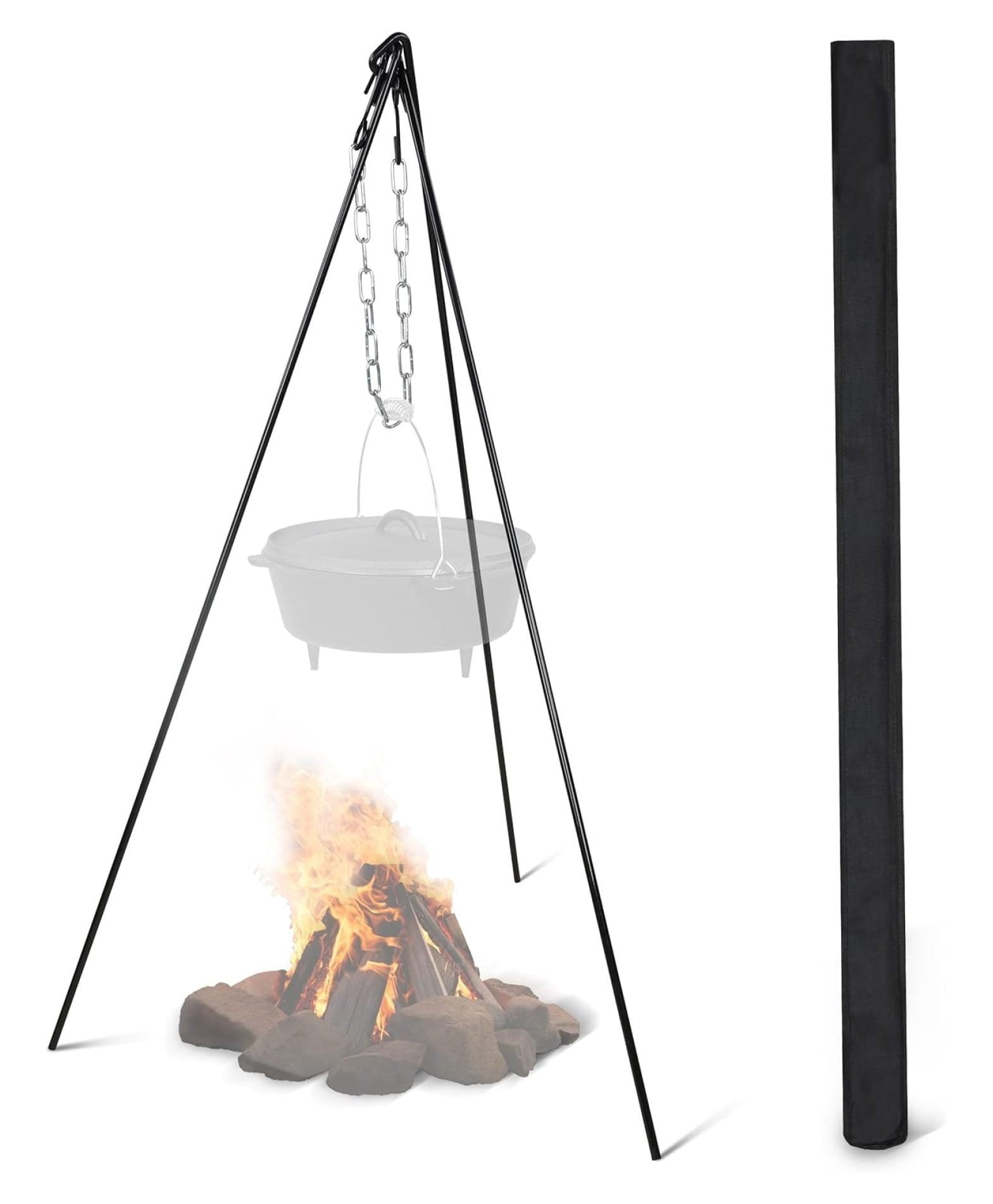 Campfire Tripod for Cooking Stand Over Fire Camp Grill - 40-48in ...