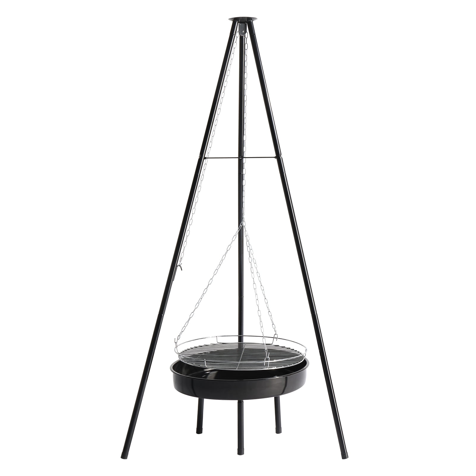 Campfire Tripod Grill, Adjustable Height BBQ Grill Grate with Fire Bowl ...