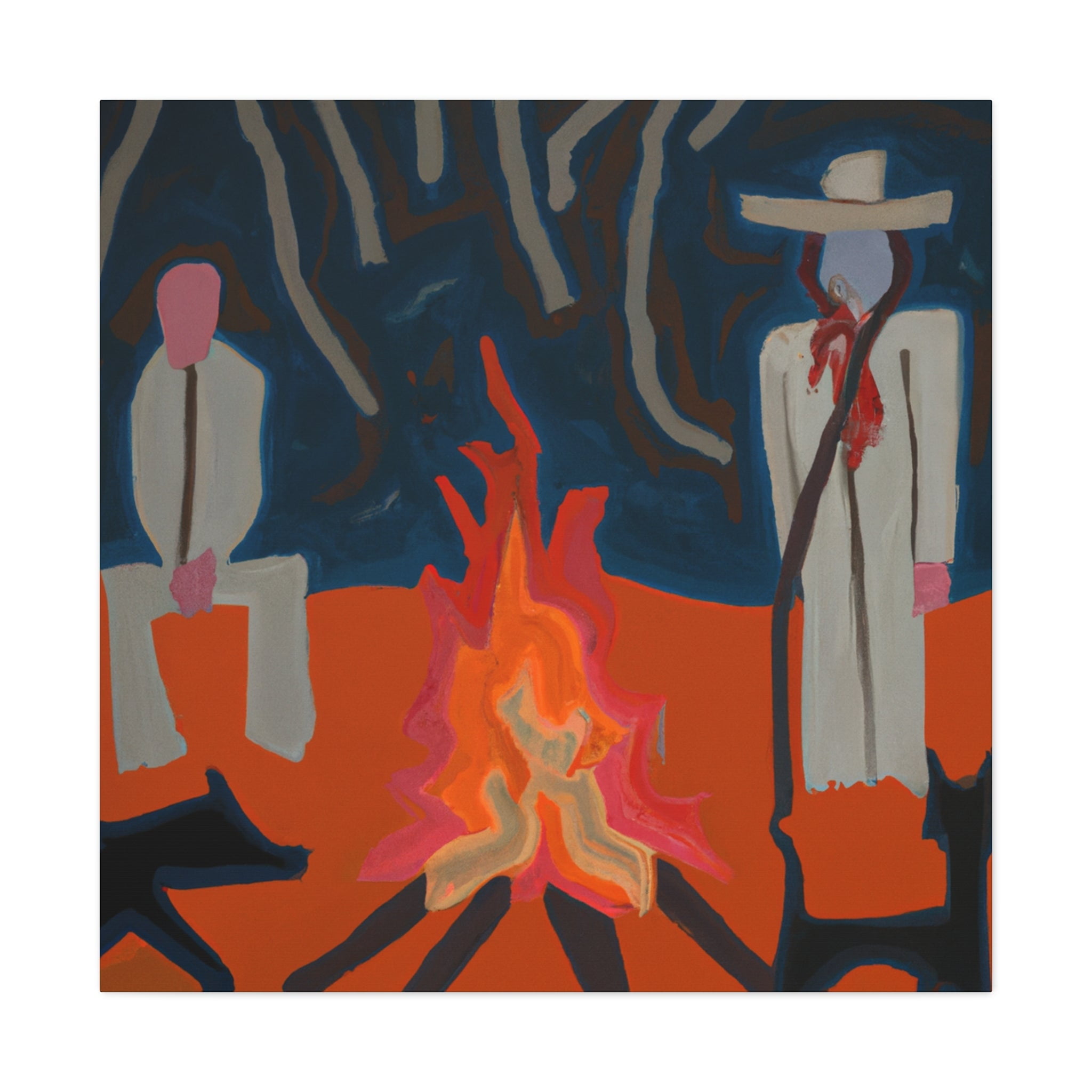 Campfire at Nightfall - Canvas - Walmart.com