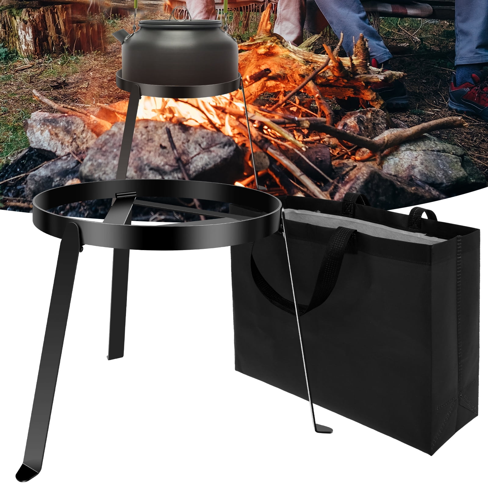 Campfires Tripod Stand Stable Fire Tripod Versatile Cast Iron Open ...