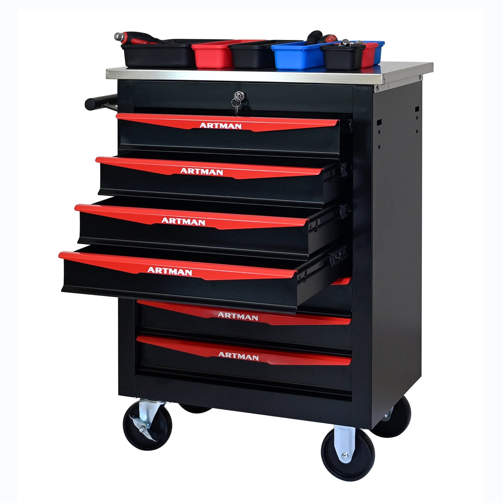 NIGSQJB 7 Drawer Tool Chest with Wheels, Rolling Tool Box Metal Tool ...