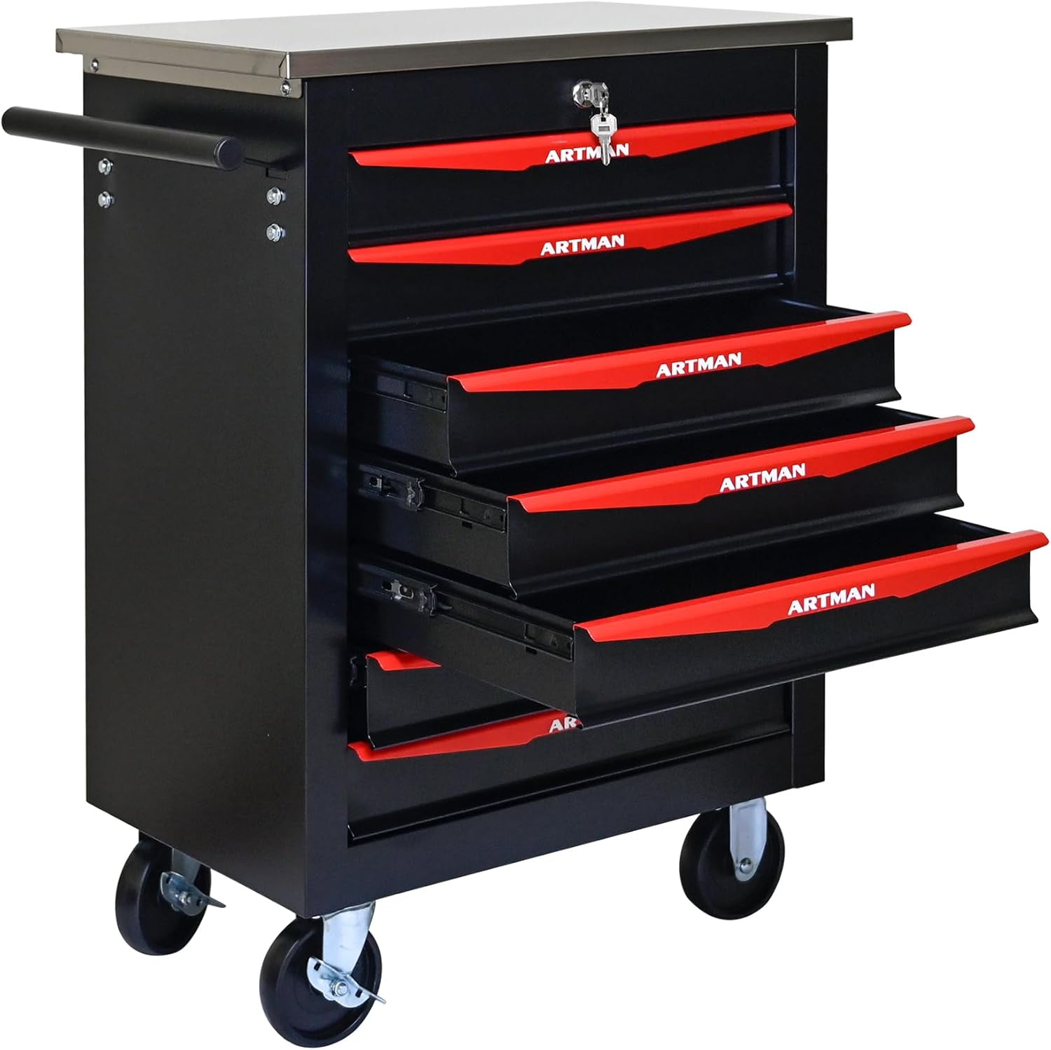 Campfun 7 Drawer Tool Chest with Wheels, Rolling Tool Box Metal Tool ...