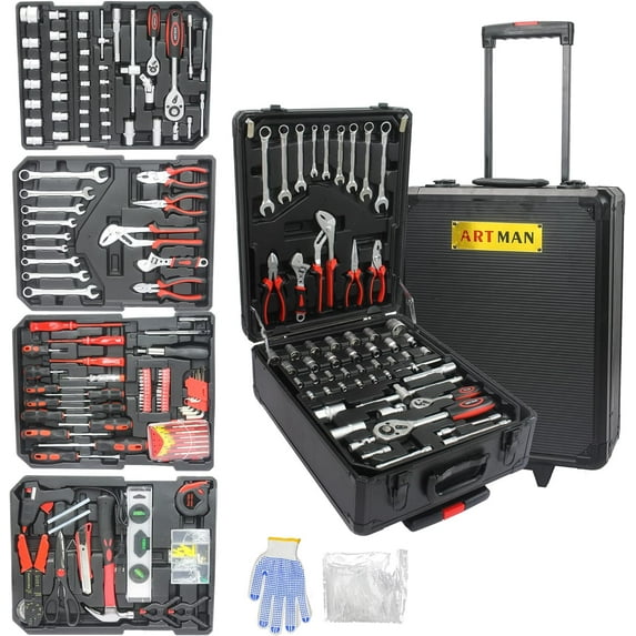 Campfun 899PCS Tool Set, Household Tool Kit with Rolling Tool Box ...