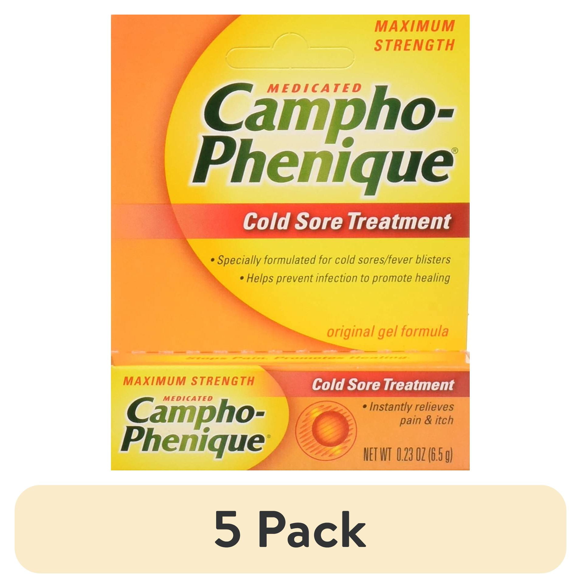 (5 pack) Campho Phenique Medicated Cold Sore Treatment 0.23 oz ...