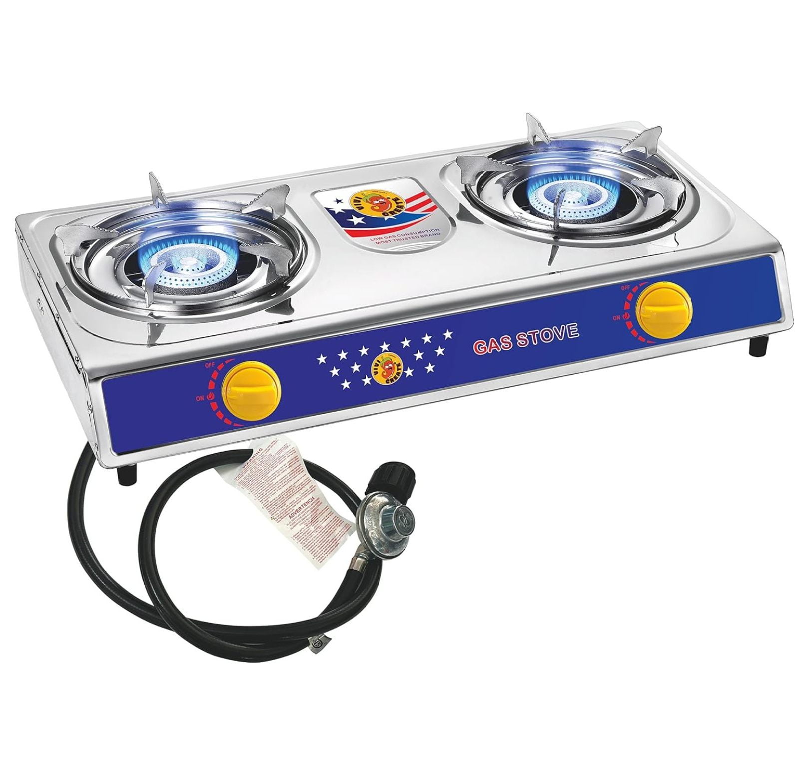 Camping 20000 BTU 2 burner stainless steel panel auto ignition Propane ...