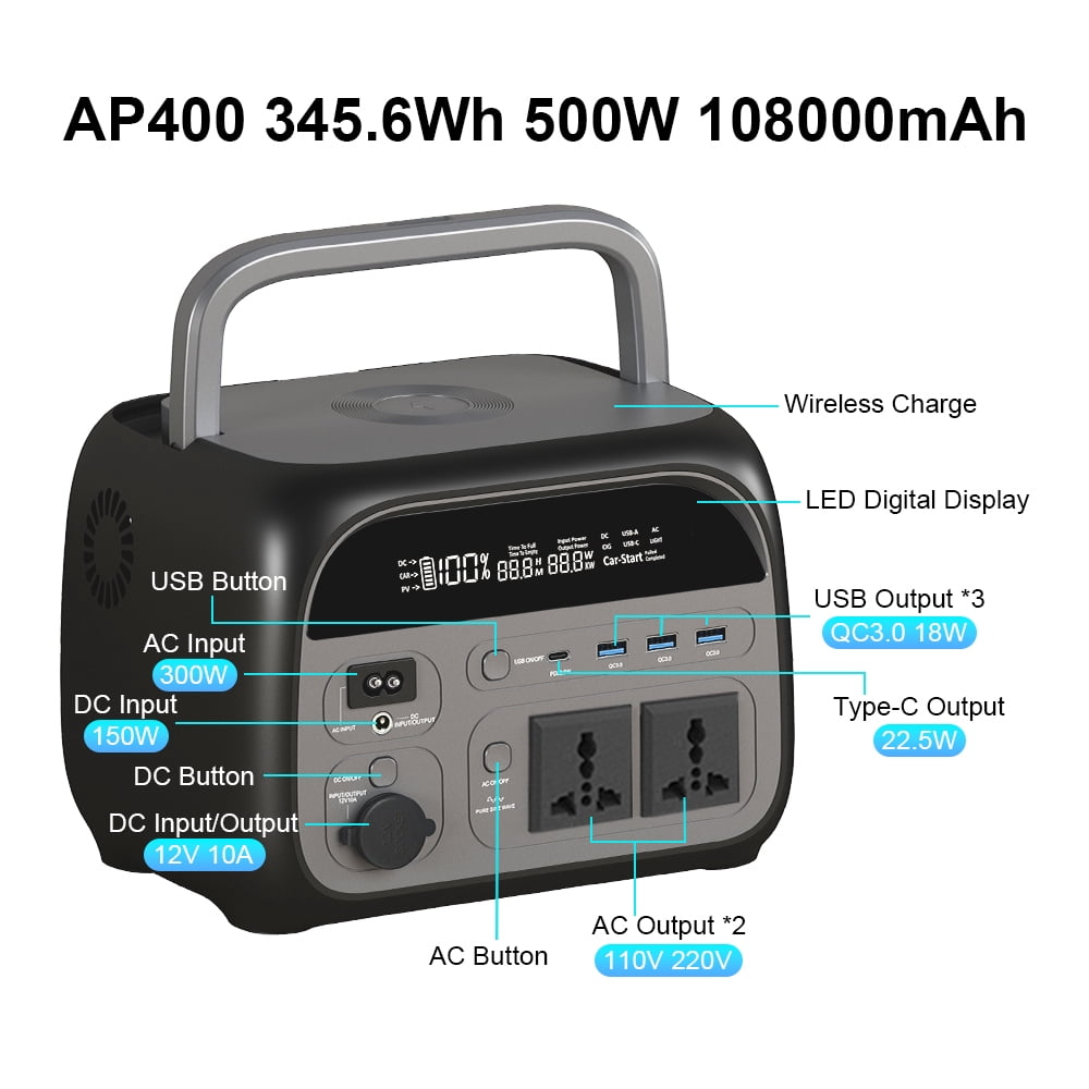 Camping 500W 1000W 2000W Portable Power Station 1000W Solar Generator ...
