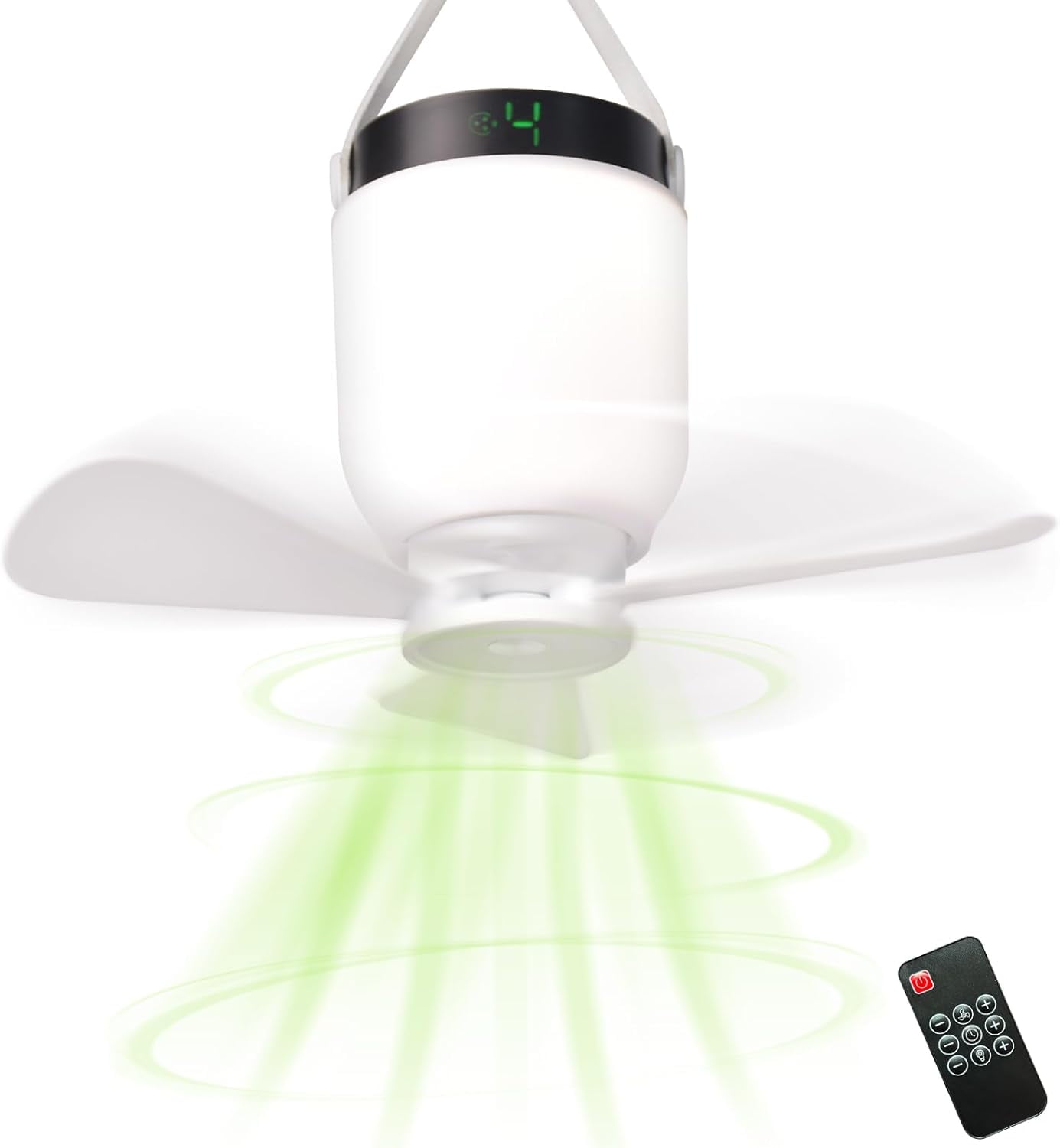 Camping Accessories Fan with Light - Portable Rechargeable Tent Fan ...