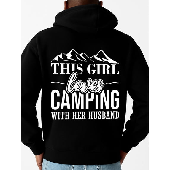 Camping Adventure Girl 1 piece Couple hooded sweatshirts polyester ...