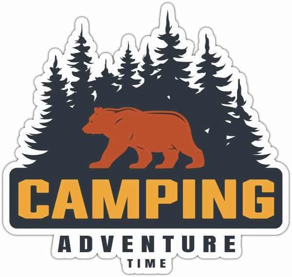 Camping Adventure Time Bear California Camp Car Stickerphone Decal ...