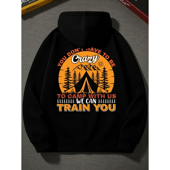 Camping Adventure hoodies Camping for men hooded sweatshirt black ...