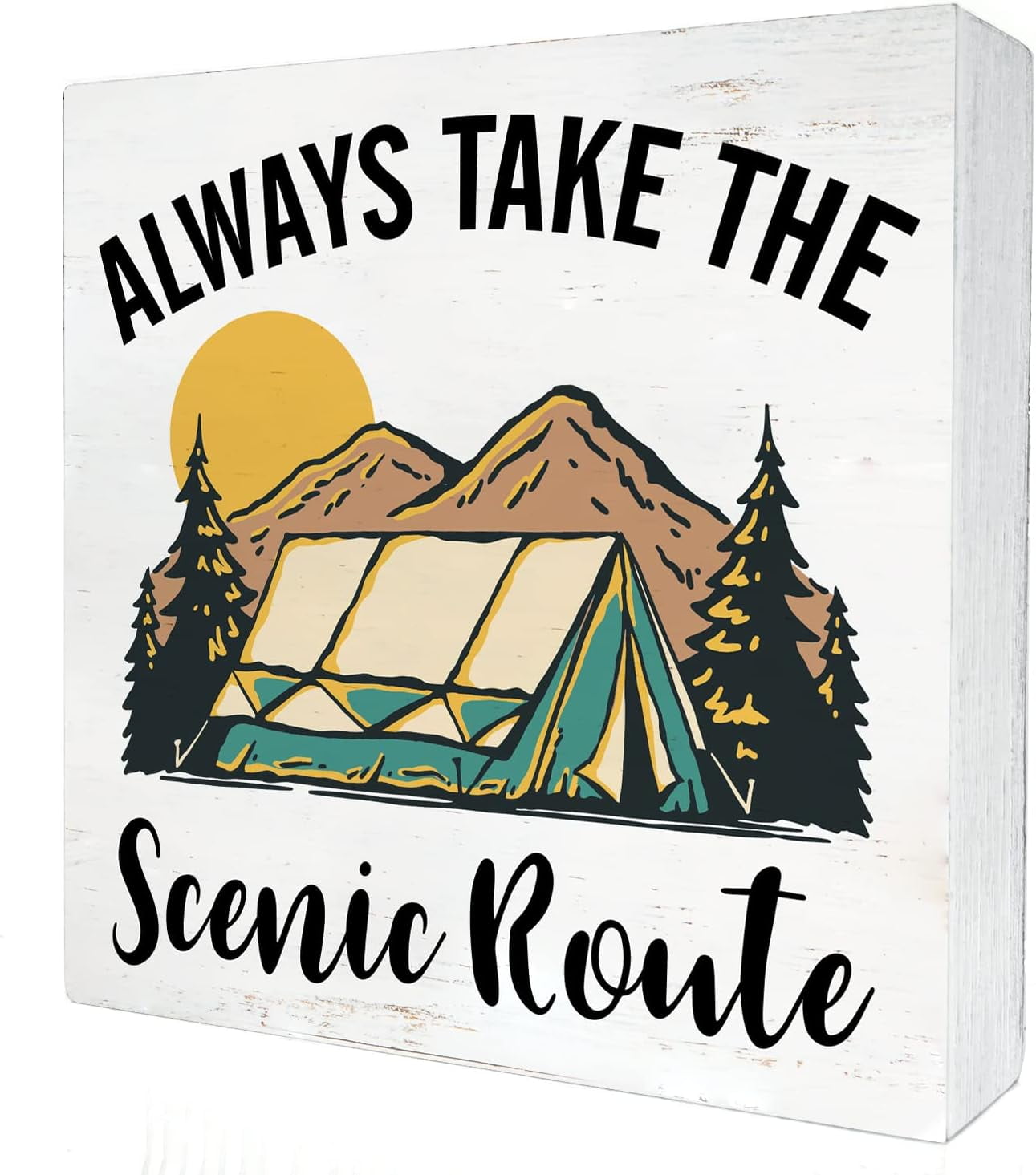Camping Always Take The Scenic Route Wood Box Sign Home Decor Rustic ...
