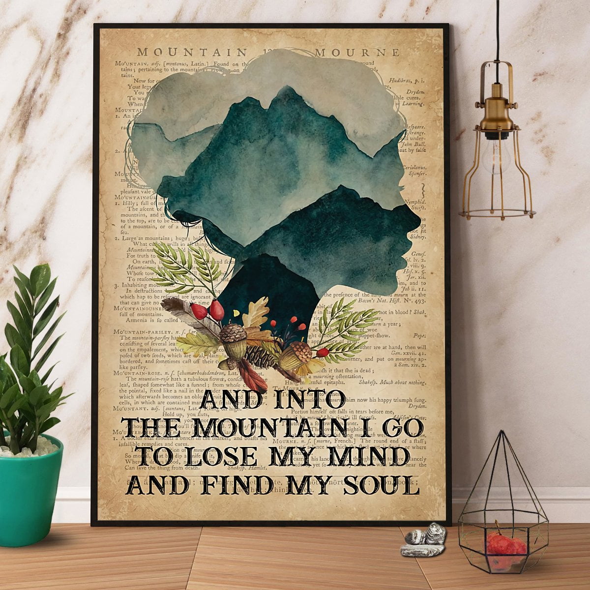 Camping And Into The Mountain I Go To Lose My Mind Dictionary Paper Poster No Frame Matte Wall ...