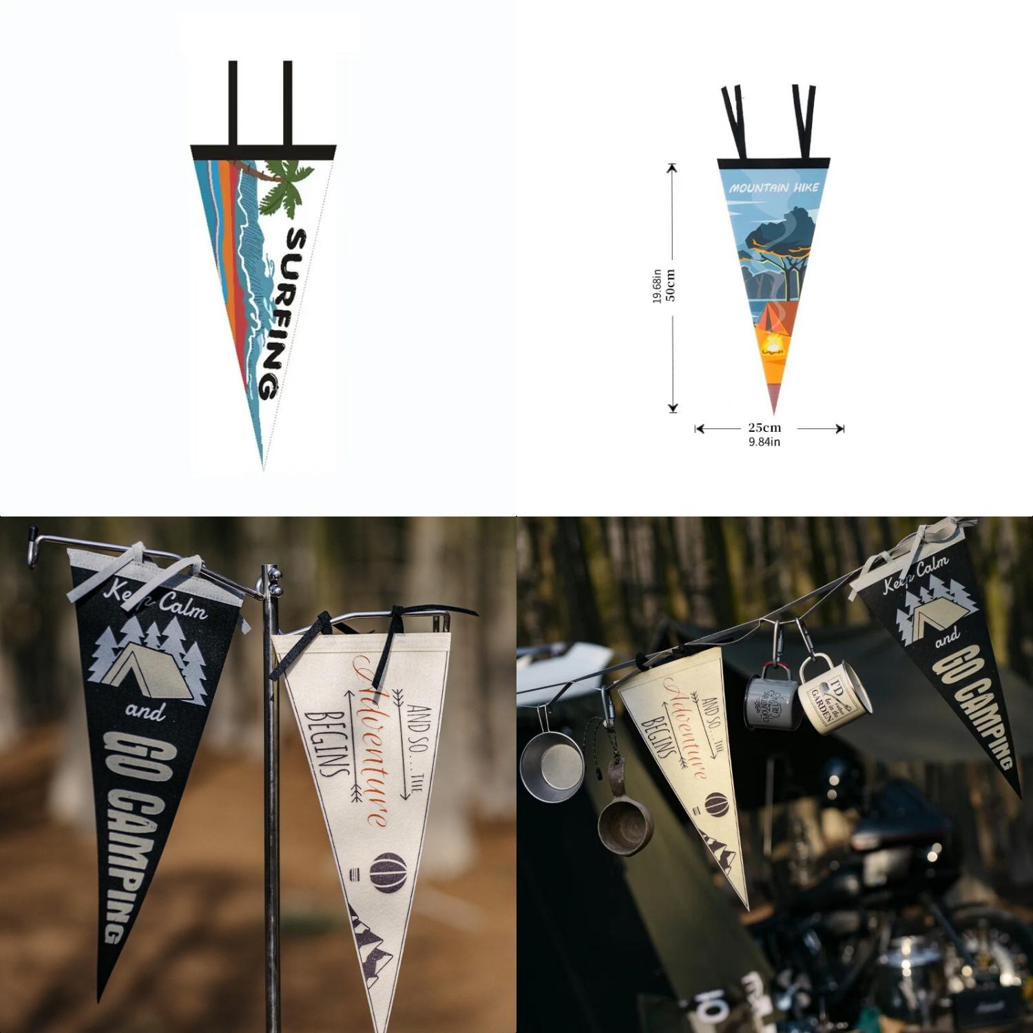 Camping Atmosphere Flag Outdoor Camp Flag Camping Decoration Shield ...