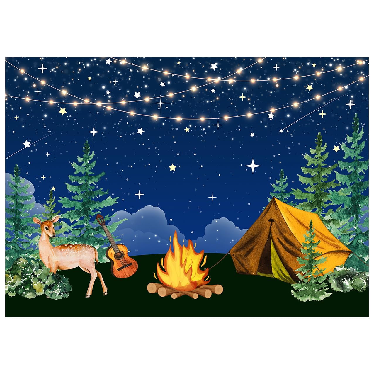 Camping Backdrop Camping Photography Backdrop Camper Birthday Party ...