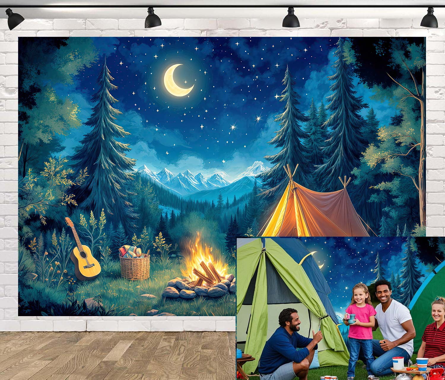 Camping Backdrop, RV Theme Adventure Camper Party Photo Backdrop ...