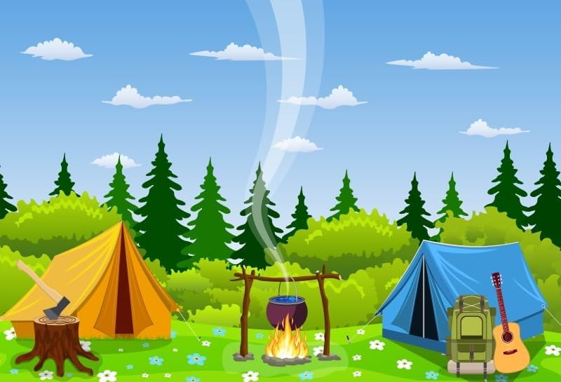 Camping Backdrop Camping Theme Party Photography Background Forest ...