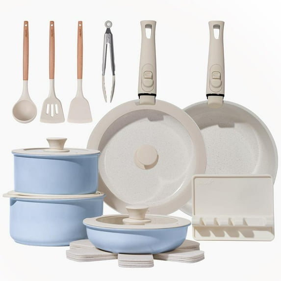Camping and Baking Removable Handles, Non-Stick Cookware Sets ...