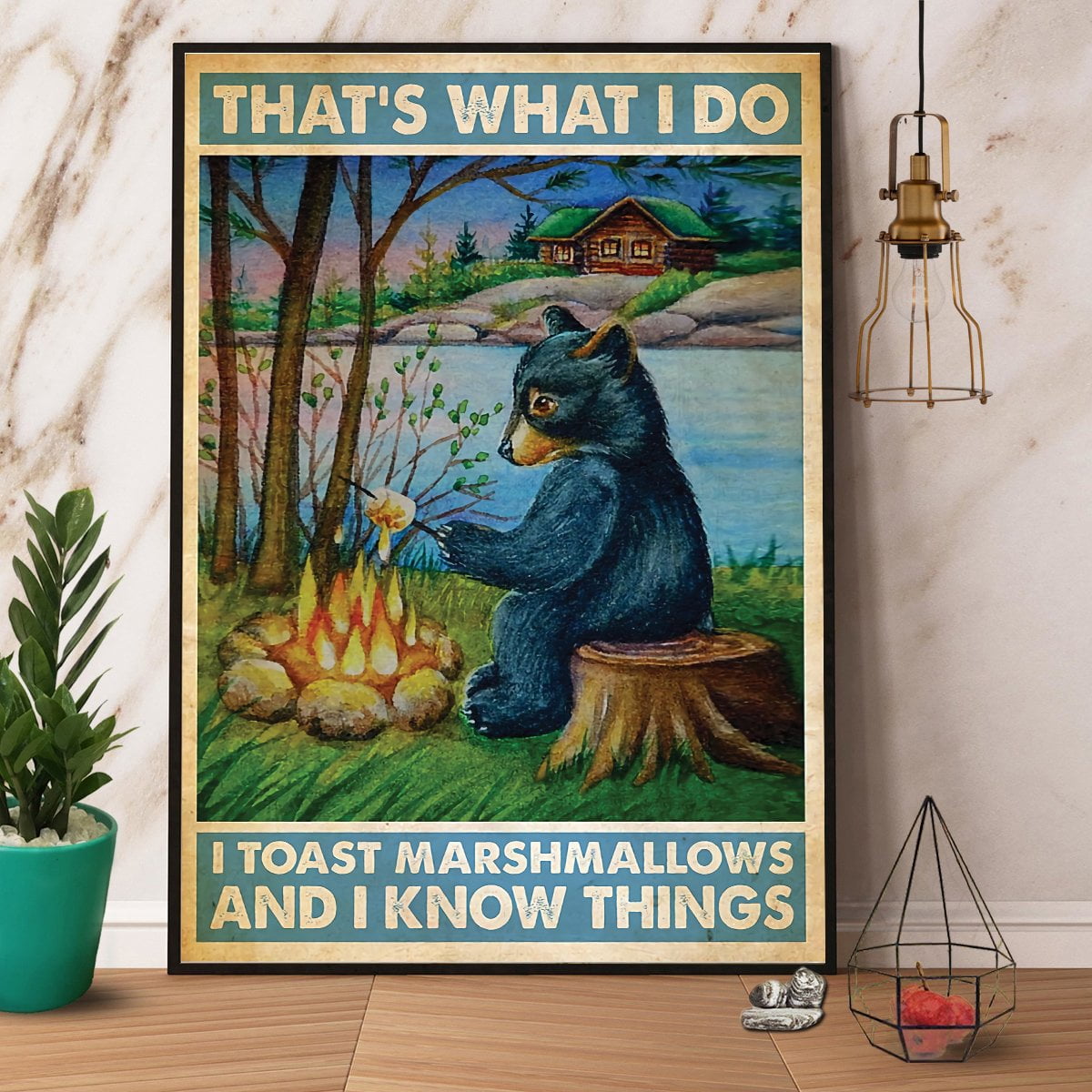 Camping Bear That'S What I Do I Toast Marshmallows Paper Poster No ...