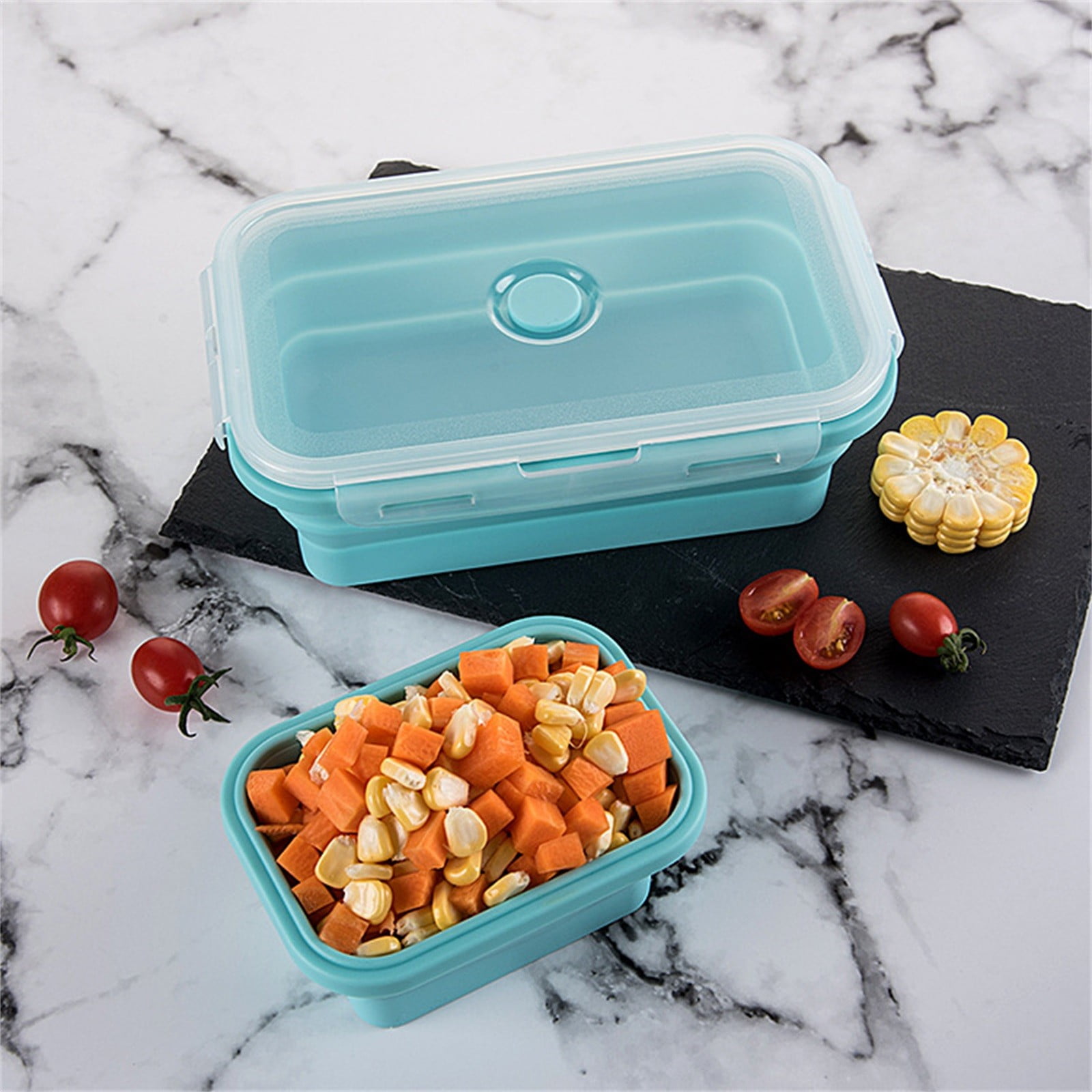 Camping Bowl With Lid Silicone Bowl Expandable Food Storage Containers ...