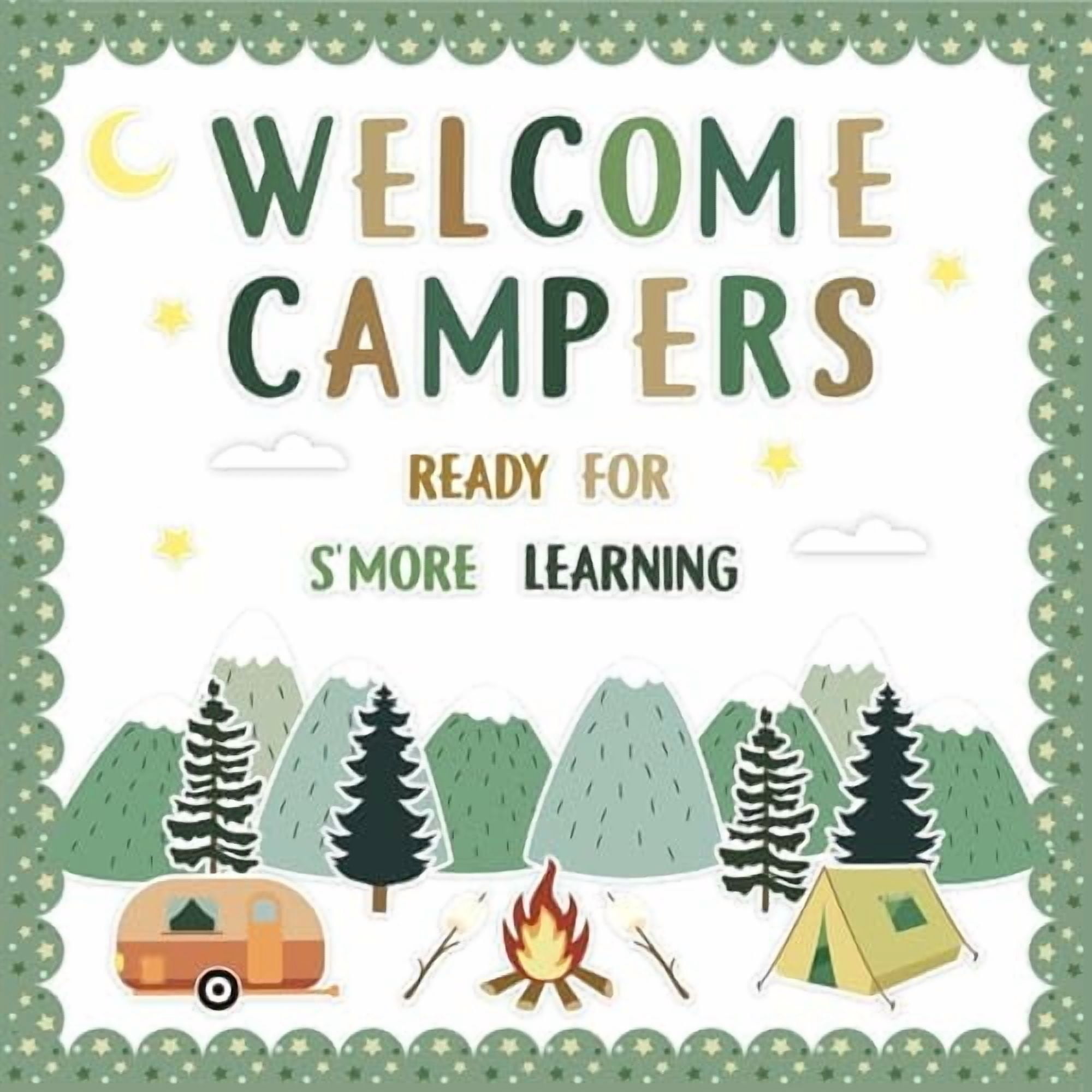 Camping Bulletin Board Kit Adventure Mountain Back to School Decor Tent ...