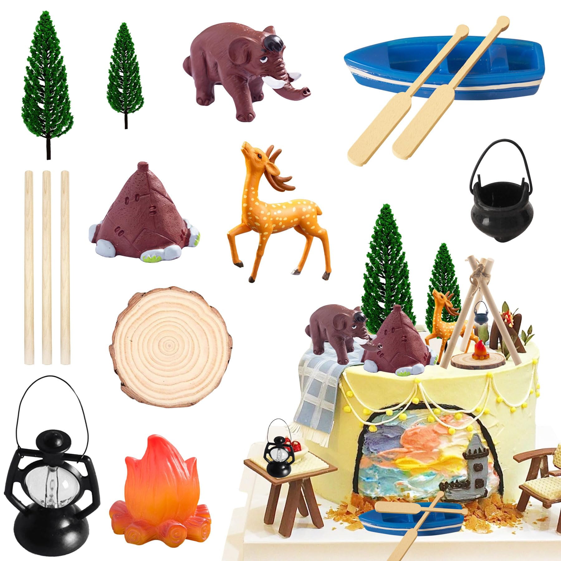 Camping Cake Topper for Themed Birthday BSL1 Party - Fans Cake Decors ...