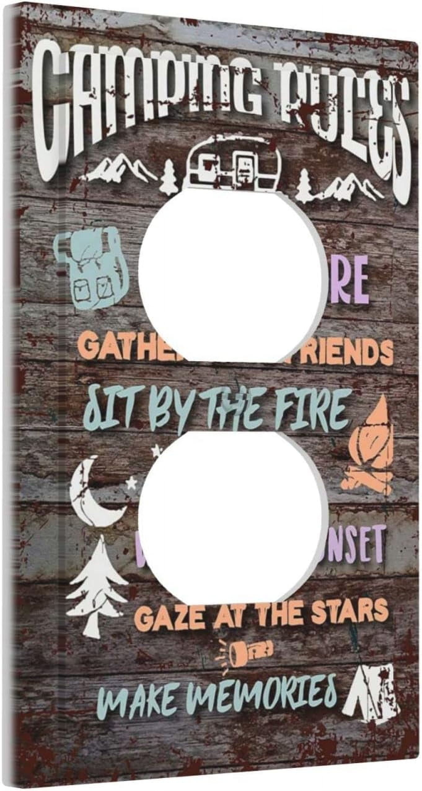 Camping Campfire 1 Gang Outlet Plate Covers Decorative Single Duplex ...