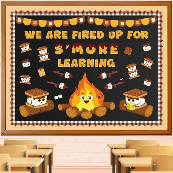 Yh Tech Camping Campfire Bulletin Board Set, Marshmallow S'More Classroom Decor, Back to School ...