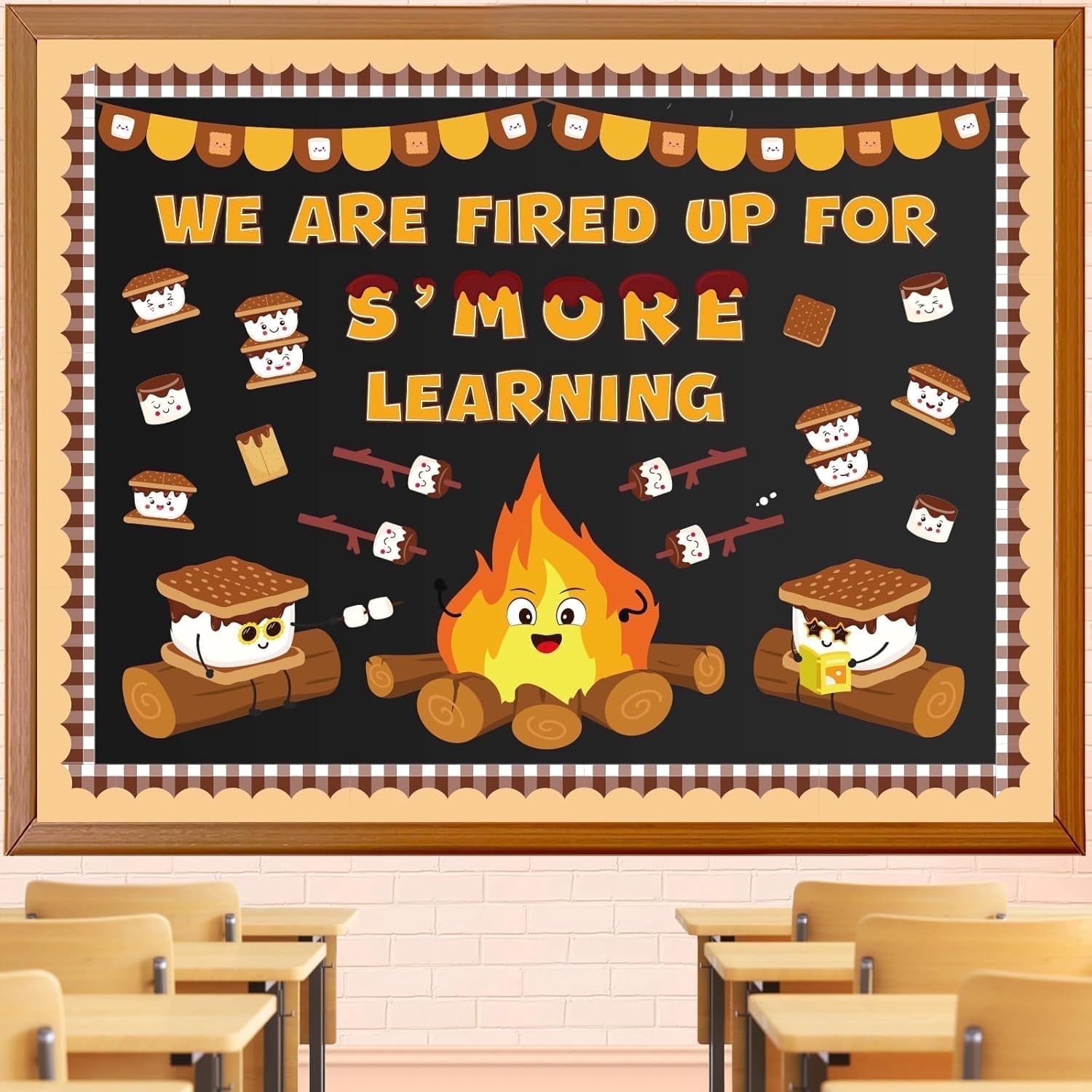 Yh Tech Camping Campfire Bulletin Board Set, Marshmallow S'More ...