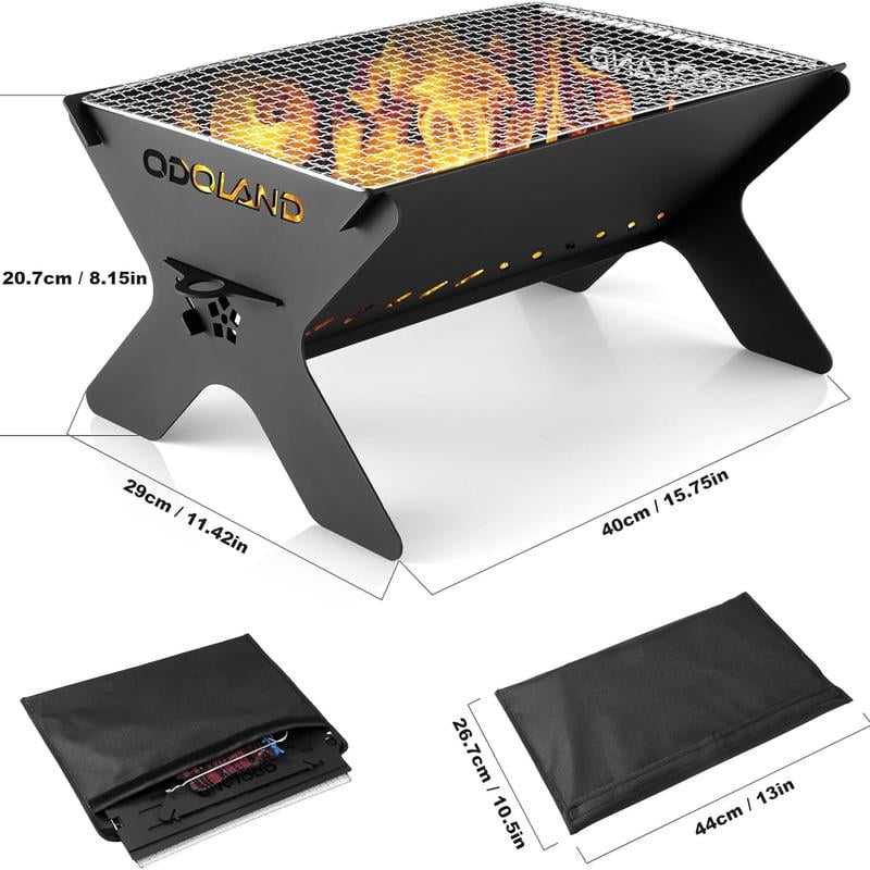Camping Campfire Grill, Portable Folding Charcoal Grills, Backpacking ...