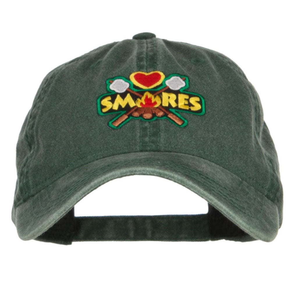 Camping Campfire Smores Patched Washed Cap - Dk Green OSFM - Walmart.com