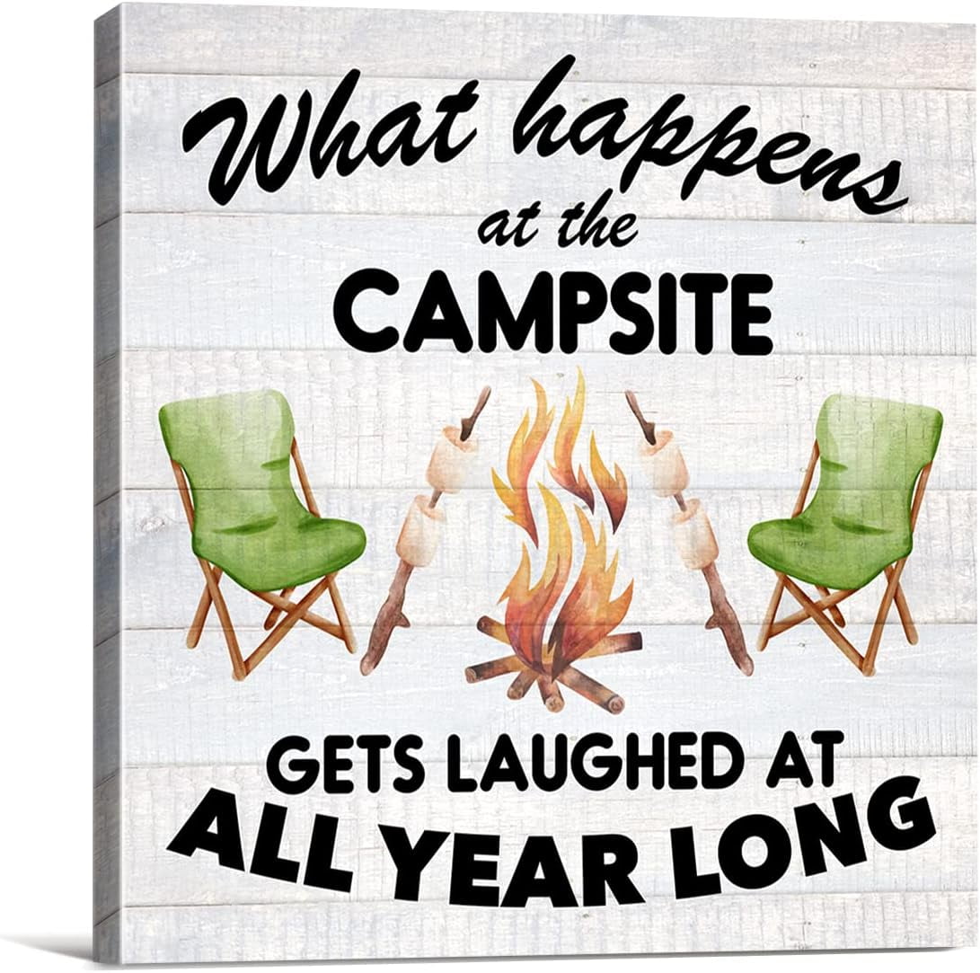 Camping Campsite Farmhouse Canvas Print Wall Art Decor Rustic What ...