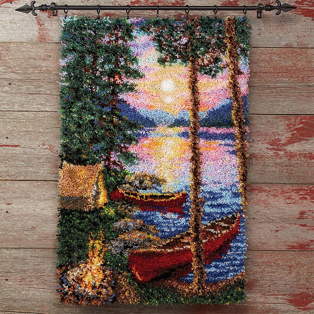 Camping Canoes | Rug Making Latch Hooking Kit - Walmart.com