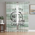Camping Car Sheer Curtains 63 Inch Length 2 Panels Set, Farmhouse Cabin ...