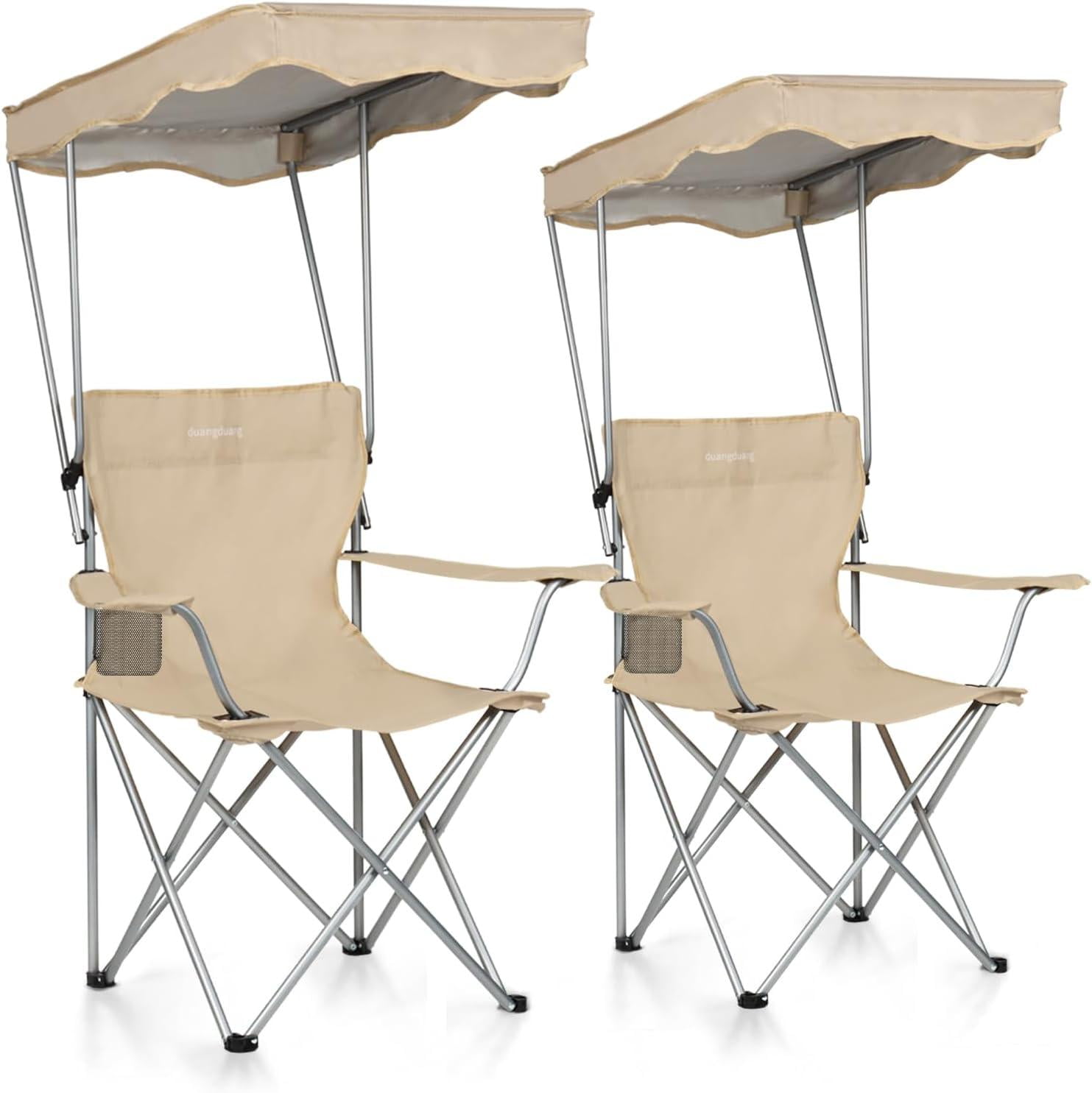 Camping Chair 2 Pack Portable Camping Chair with Canopy,Folding Chair ...