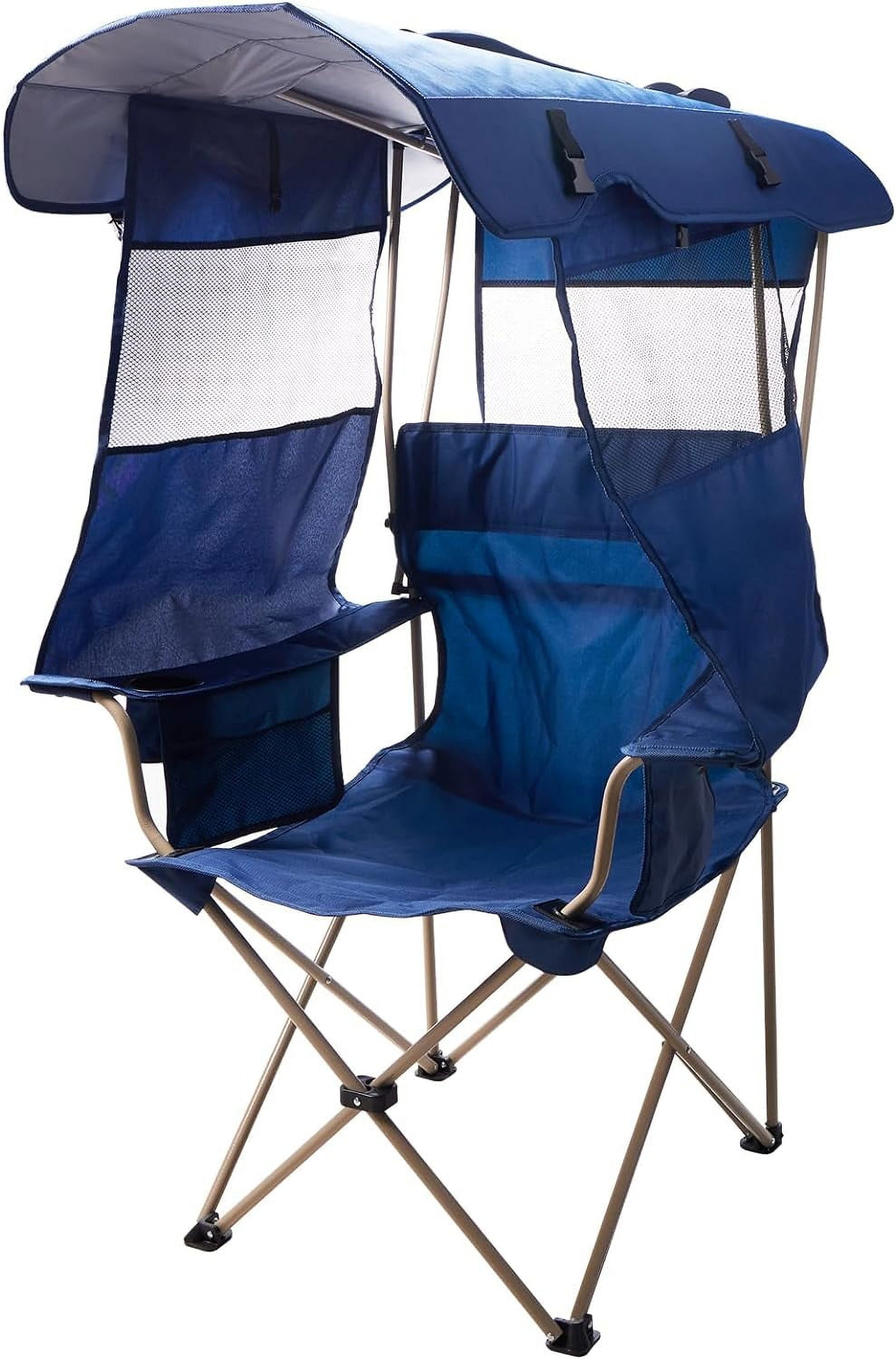 Camping Chair with Canopy Shade,Portable Folding Chair with UPF 50+ Sun ...