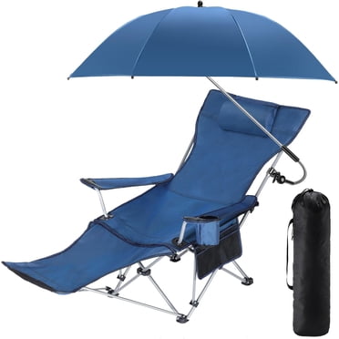 TOMSHOO Waterproof Folding Chair Blue Oxford Cloth with Adjustable ...