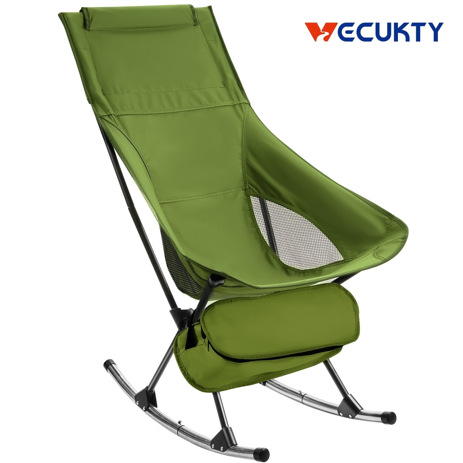 VECUKTY Camping Chair, High Back Rocking Chair, Foldable Portable ...
