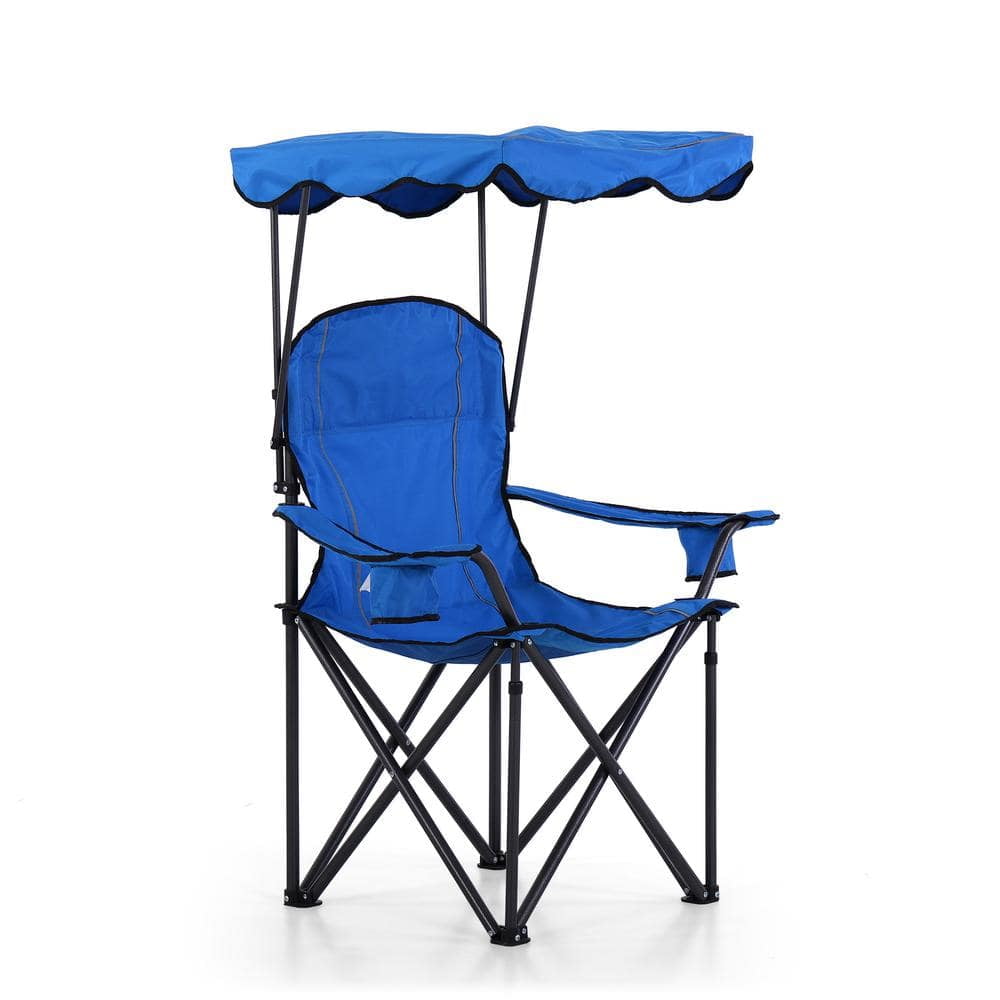 Camping Chair With Canopy 50+ UPF Light Blue Folding Chair - Walmart.com