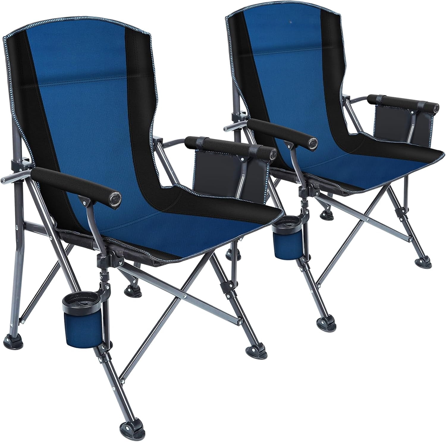 Camping Chair with Padded Hard Armrest, Sturdy Folding Camp Chair with ...