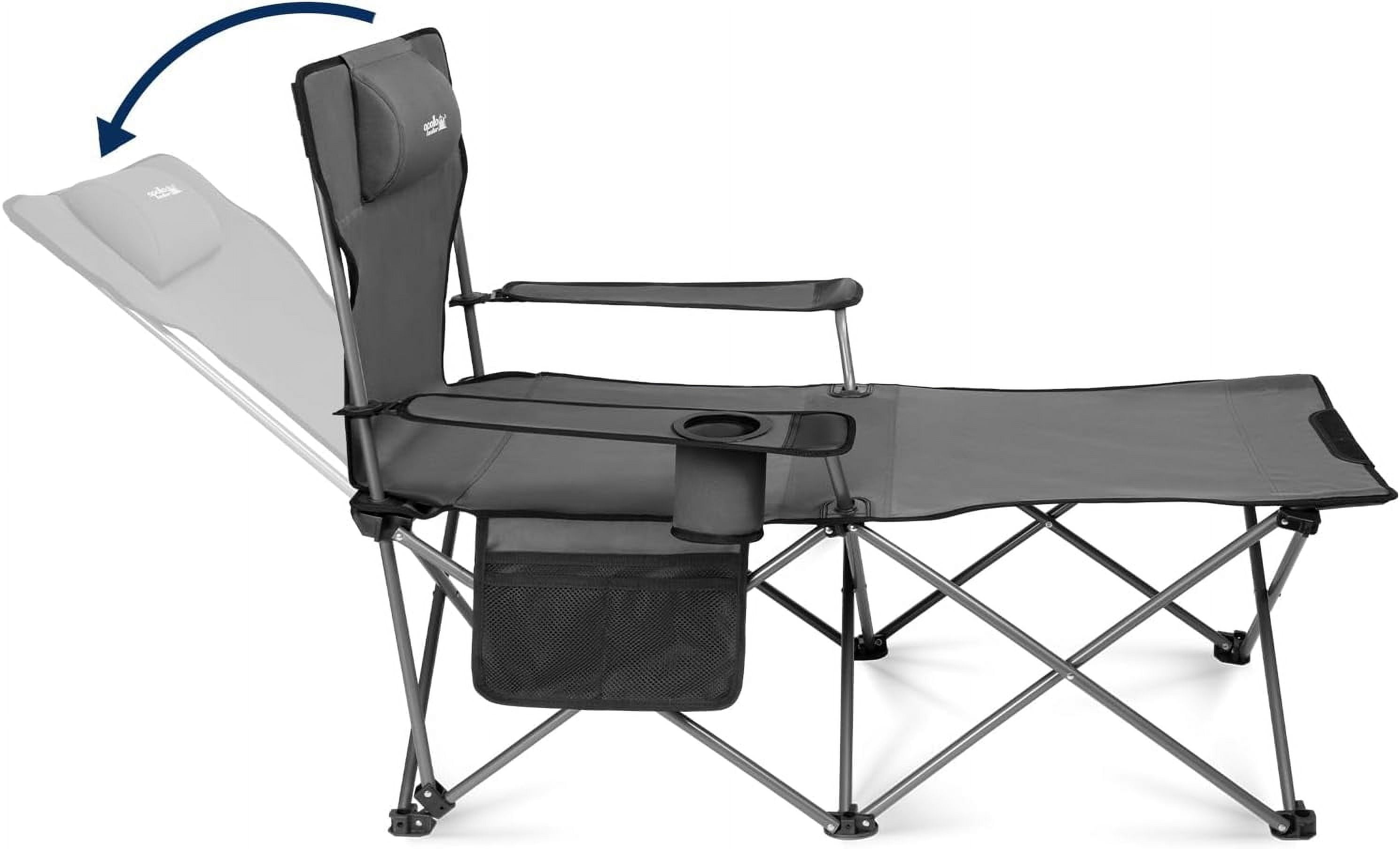 Camping Chairs for Adults - 6 Legged Beach Chair with Foot Rest ...