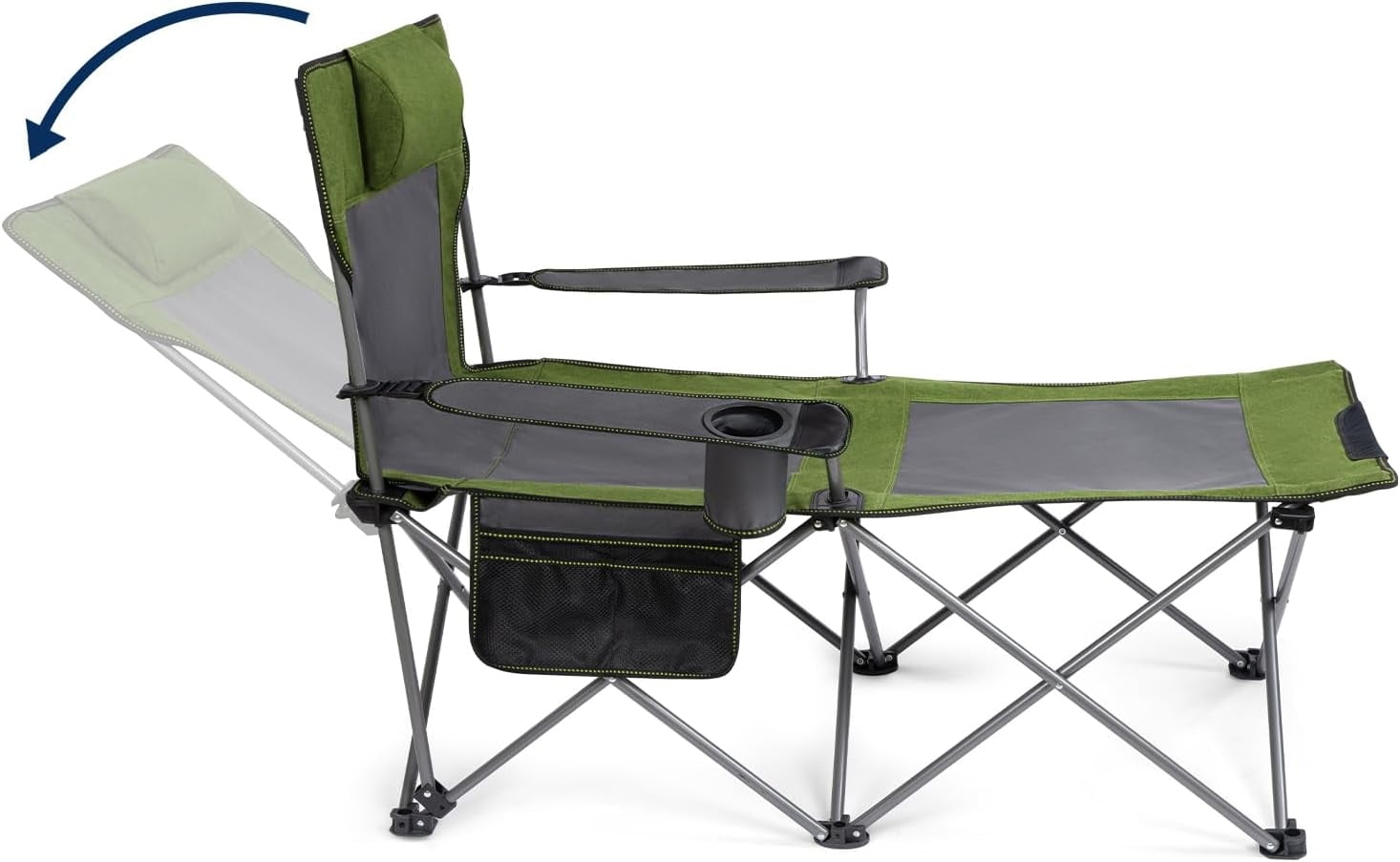 Camping Chairs for Adults - 6 Legged Reclining Chair with Foot Rest ...