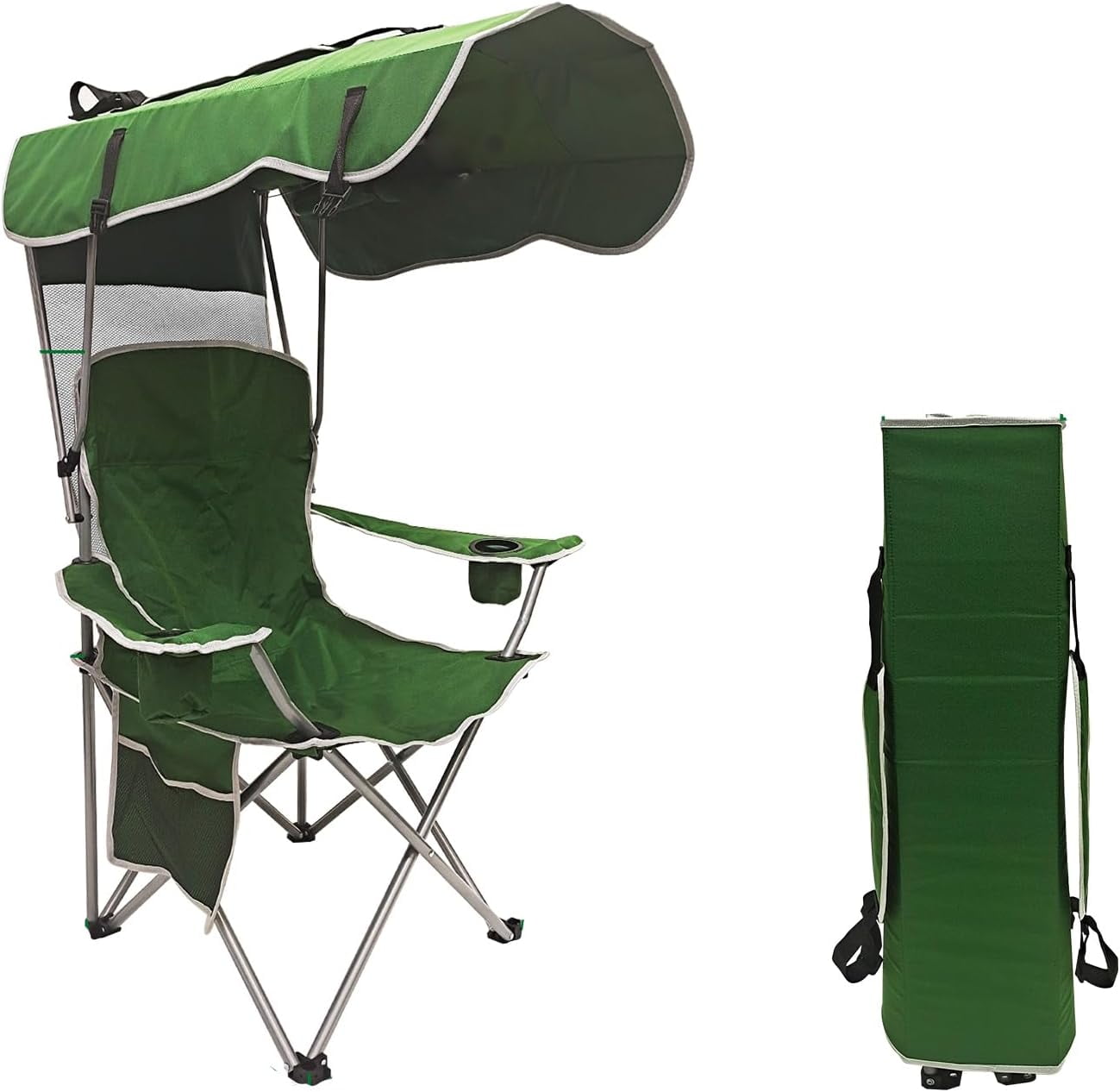 Camping Chairs with Canopy, Portable Quad Lawn Chair for Adults ...