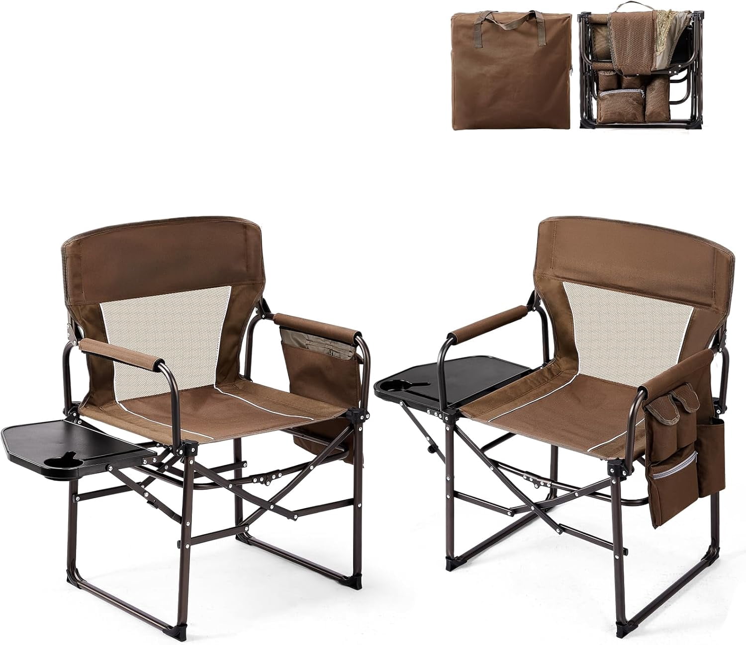 Camping Chairs, Directors Chair, Camping Chair with Side Table & Carry ...