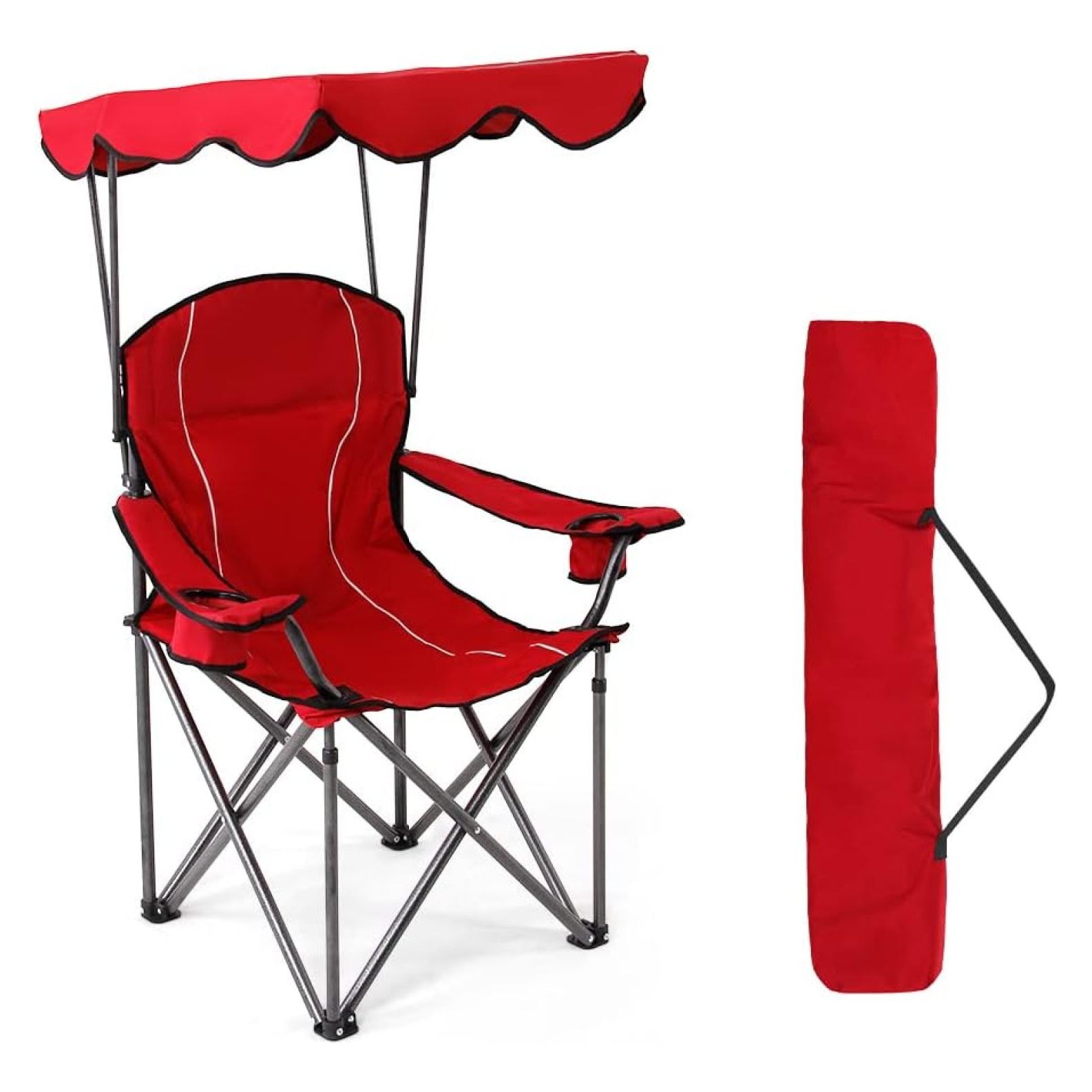 Camping Chairs with Shade Canopy for Adults, Foldable Portable Canopy ...