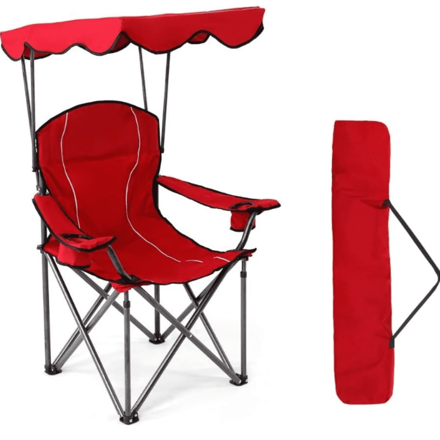 Camping Chairs with Shade Canopy for Adults, Foldable Portable Canopy ...