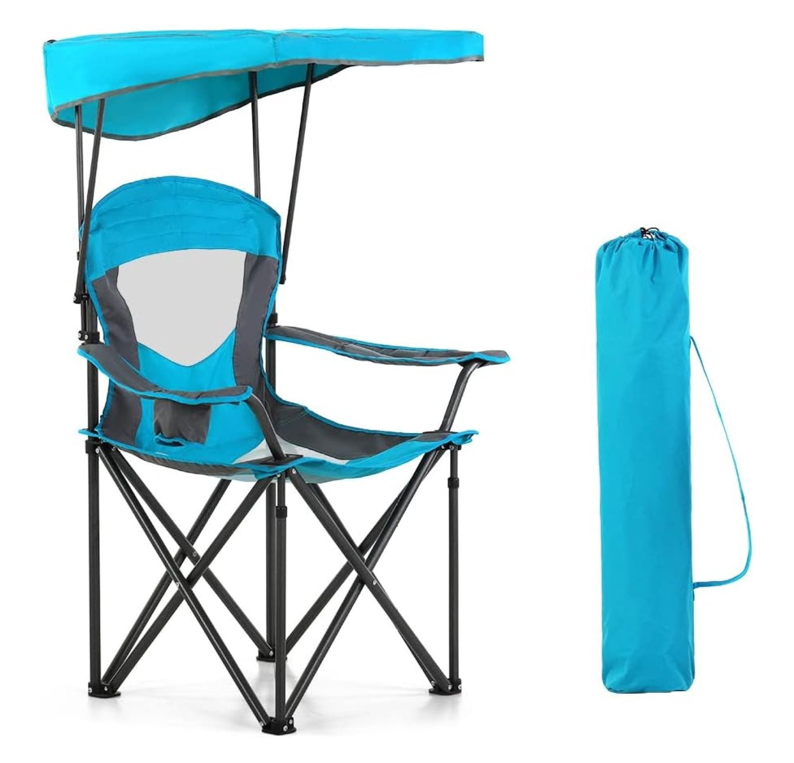 Camping Chairs with Shade, Heavy Duty Canopy Lounge Chair Sunshade ...