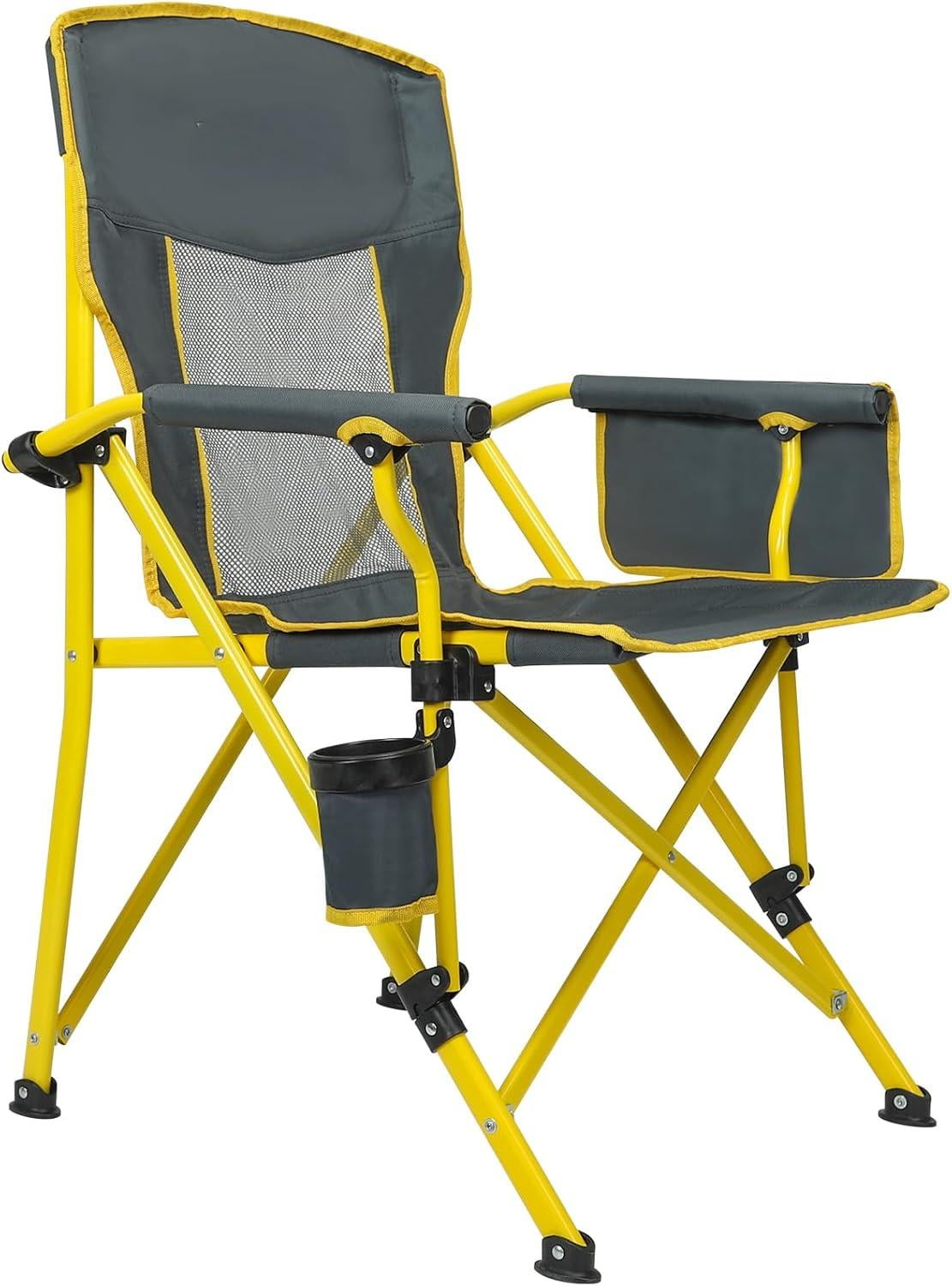 Camping Chairs for Adults Support 350LBS Sturdy Mesh Back Camp Chair ...