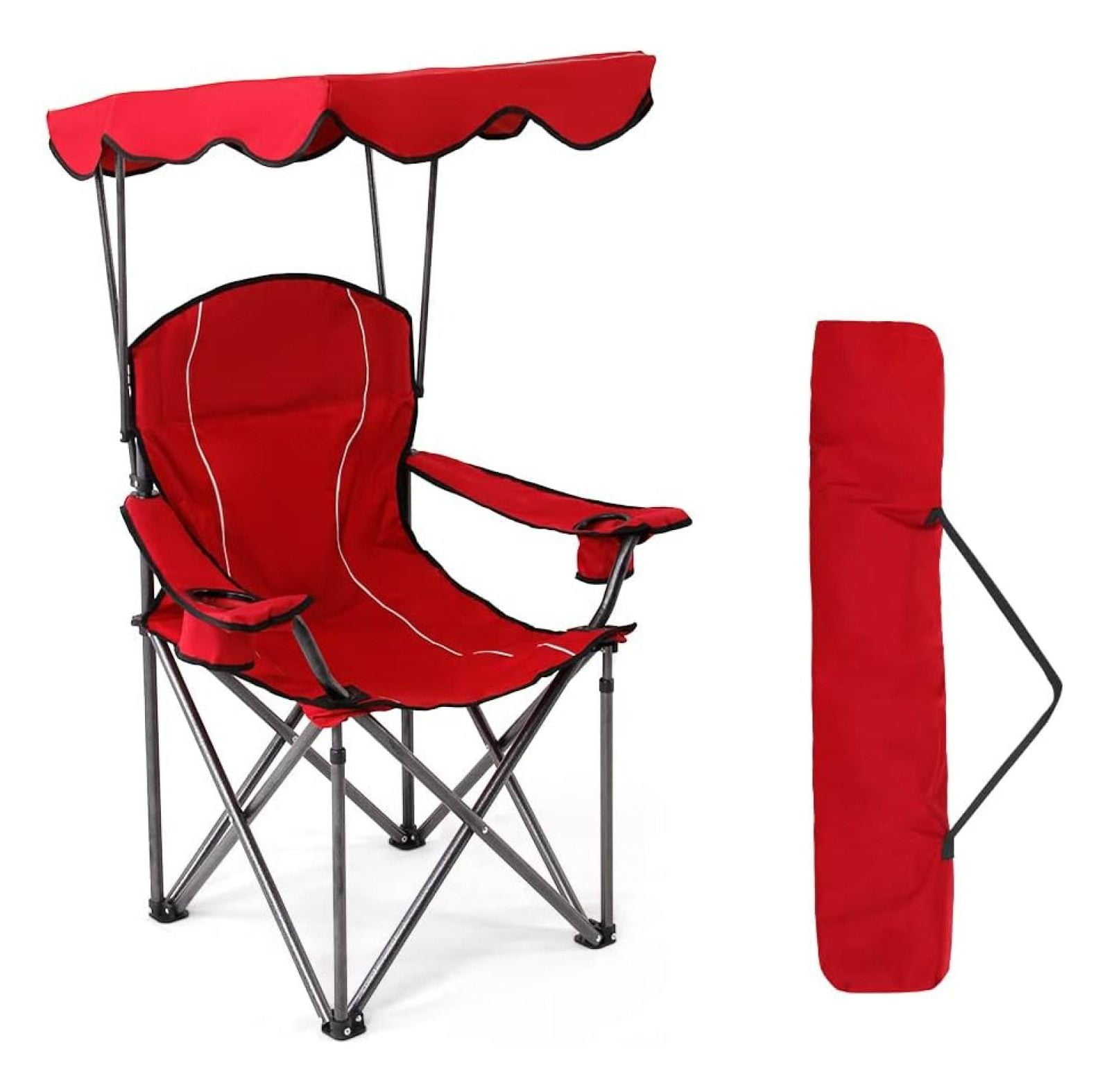 Camping Chairs with Shade Canopy for Adults, Portable Folding Beach Chair with Canopy, Heavy ...
