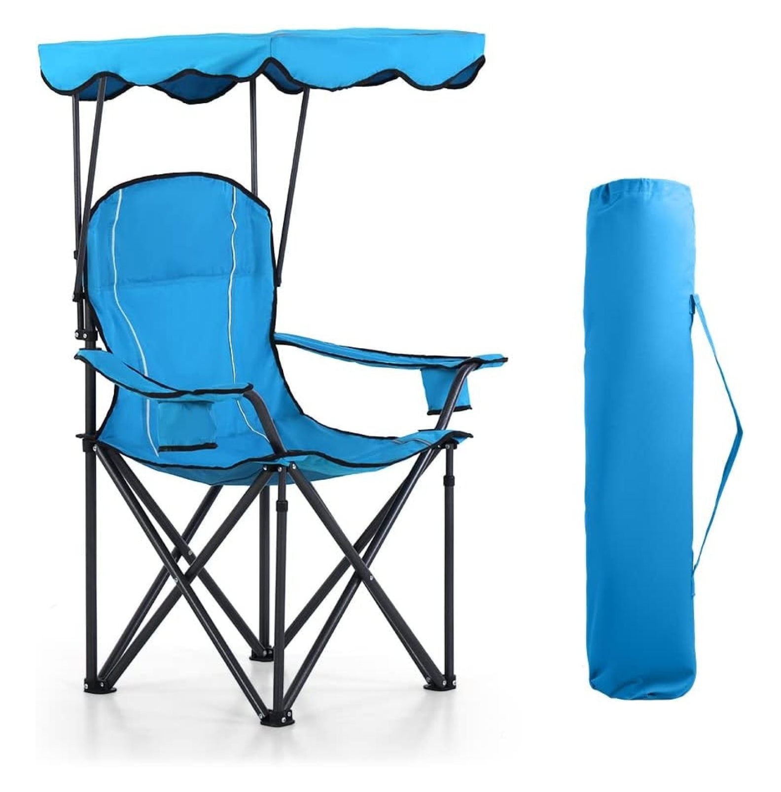 Camping Chairs with Shade, Foldable Canopy Chair, Folding Camping Shade ...